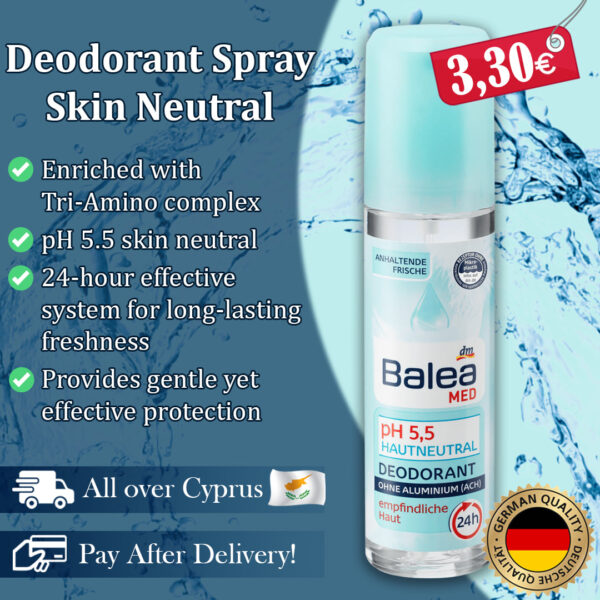 Balea pH Skin Neutral Deodorant Spray, 75 ml - Ardalan Shop in Cyprus